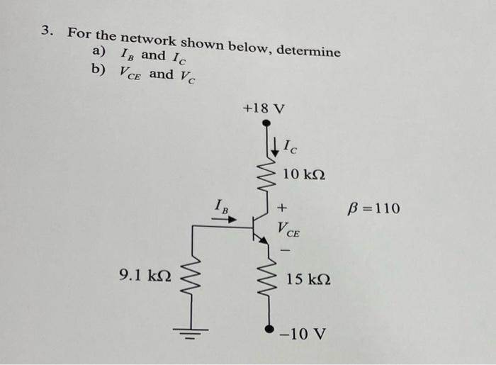 3. For the network shown below, determine a) IB and | Chegg.com