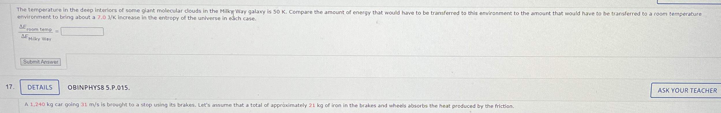 Solved environment to bring about a 7.0JK ﻿increase in the | Chegg.com