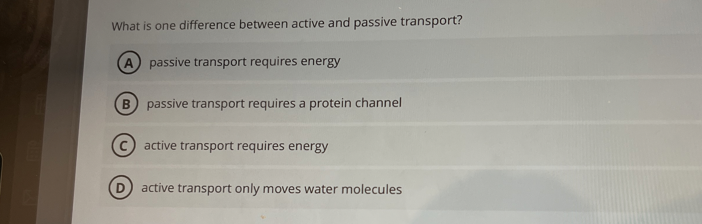 Solved What is one difference between active and passive | Chegg.com