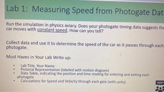 Solved Lab 1: Measuring Speed from Photogate Dat. Run the | Chegg.com