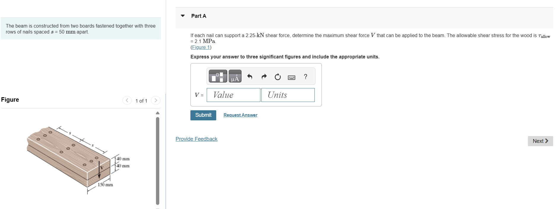 Solved Part AThe beam is ﻿constructed from two boards | Chegg.com