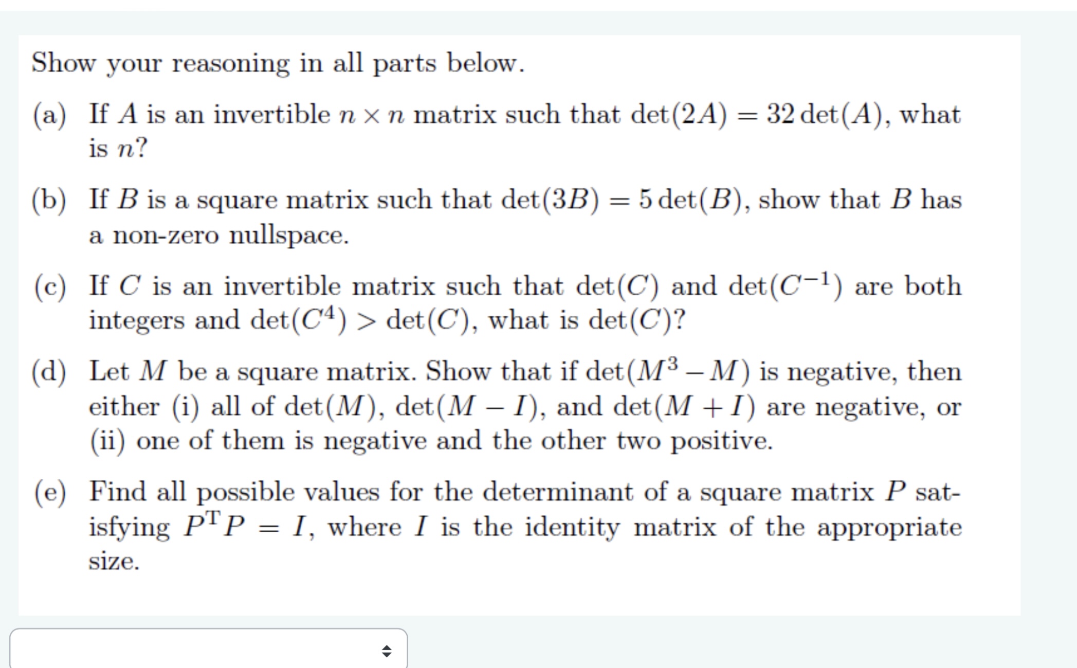 Solved our reasoning in all parts below.A ﻿is an invertible | Chegg.com