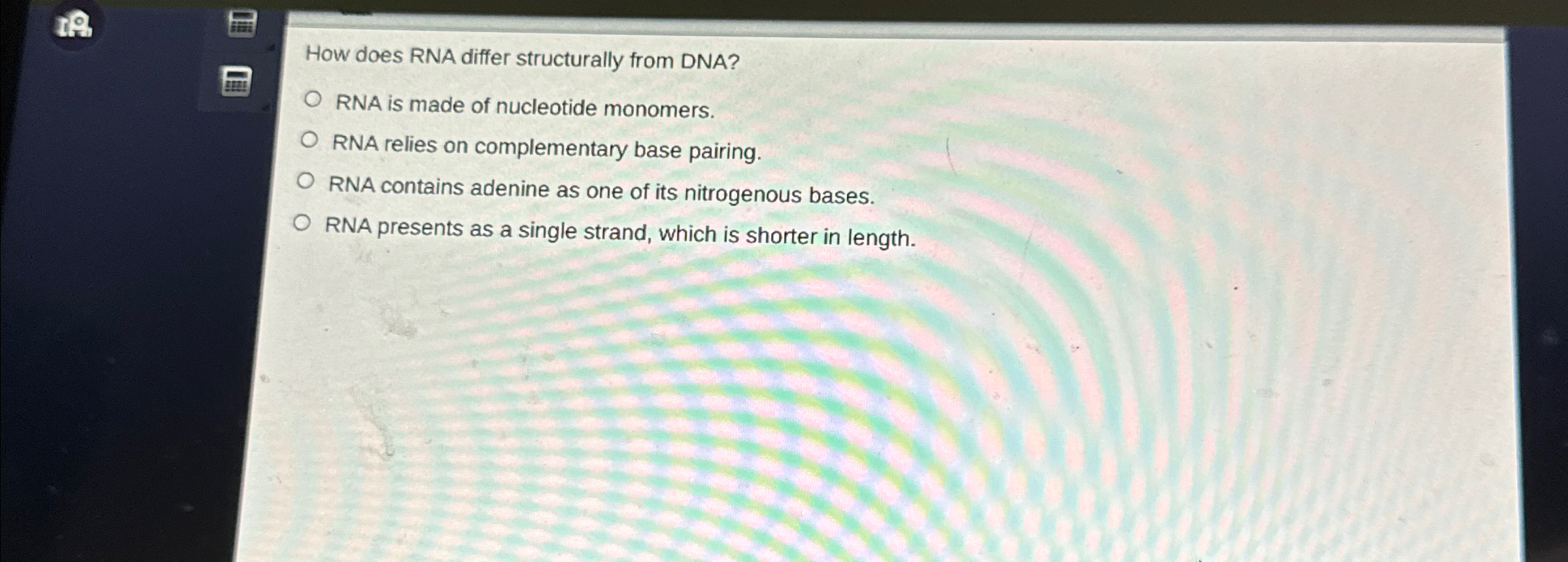 Solved How does RNA differ structurally from DNA?RNA is made | Chegg.com