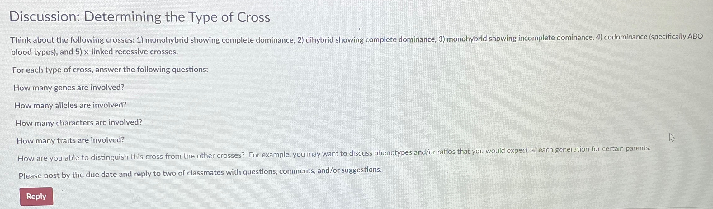 Solved Discussion: Determining the Type of Cross blood | Chegg.com