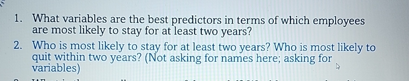 Solved What variables are the best predictors in terms of | Chegg.com