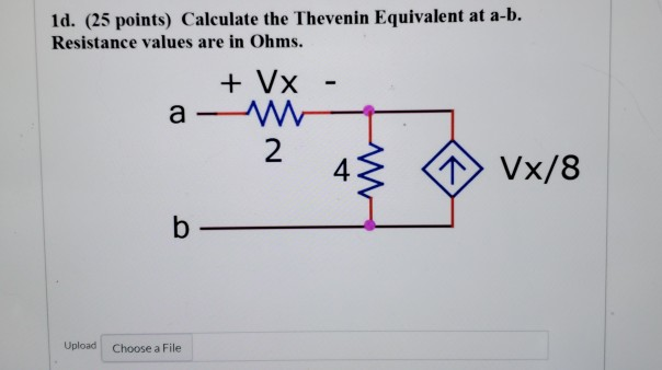 Solved 1d. (25 points) Calculate the Thevenin Equivalent at | Chegg.com