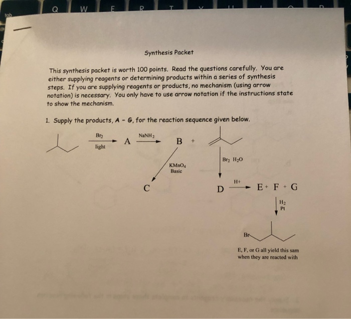 Solved Lew Lee Synthesis Packet This synthesis packet | Chegg.com
