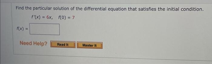 Solved Find the particular solution of the differential | Chegg.com