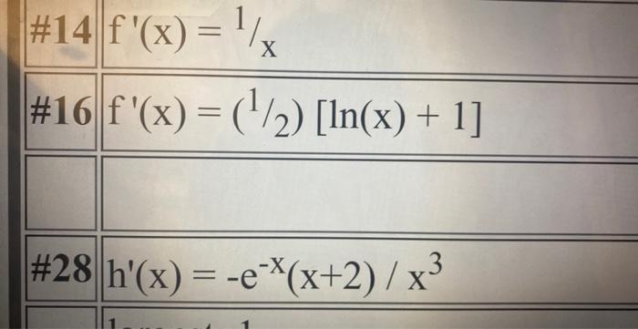Solved 15. f(x)=x2lnx 16. f(x)=xlnx 17. f(x)=3e2x 18. | Chegg.com