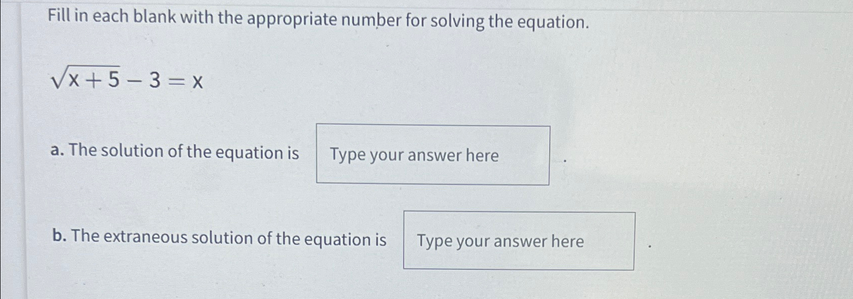 Solved Fill in each blank with the appropriate number for | Chegg.com