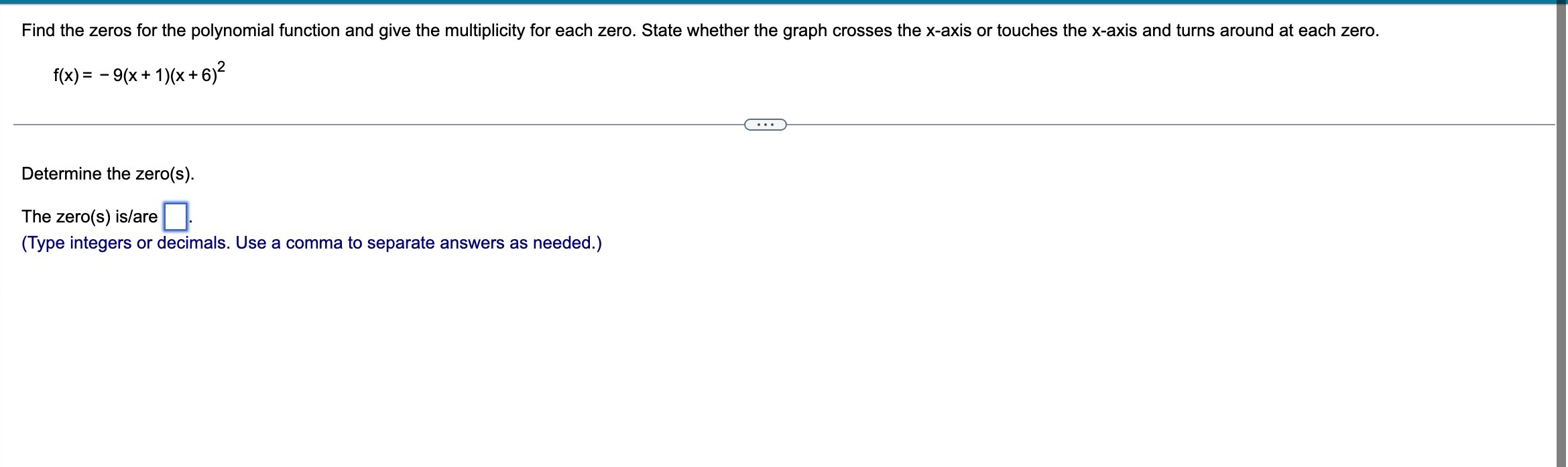 Solved Find the zeros for the polynomial function and give | Chegg.com