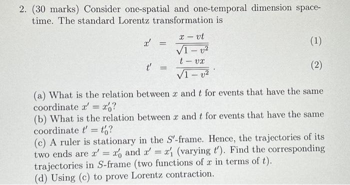 Solved 2. (30 marks) Consider one-spatial and one-temporal | Chegg.com