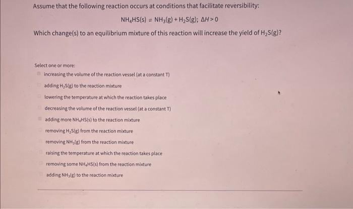 Solved Assume that the following reaction occurs at | Chegg.com