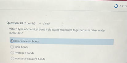 Solved 0.41:5Question 13 (2 ﻿points) ﻿savedWhich type of | Chegg.com