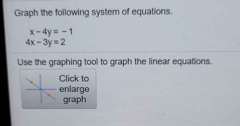 Solved Graph the following system of equations. X - 4y = -1 | Chegg.com