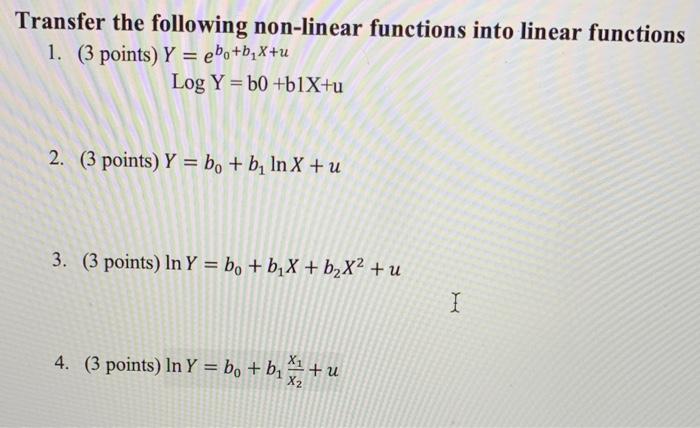 Solved Transfer the following non-linear functions into | Chegg.com