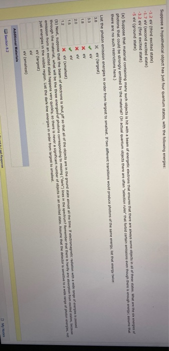 Solved Suppose a hypothetical object has just four quantum | Chegg.com