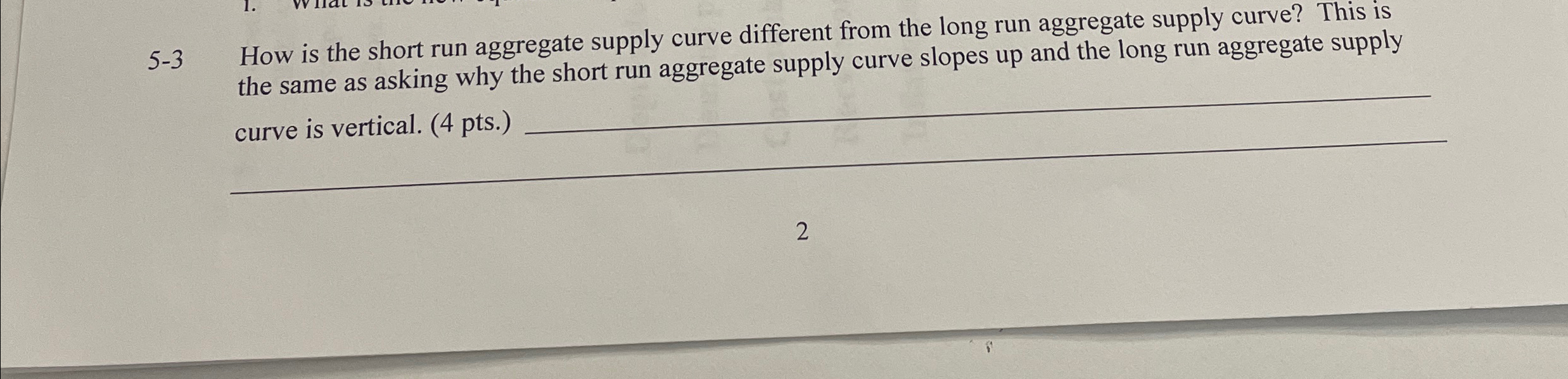 Solved 5-3 ﻿How is the short run aggregate supply curve | Chegg.com
