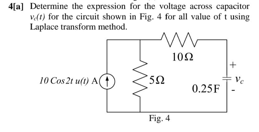 Solved 4[a] Determine the expression for the voltage across | Chegg.com