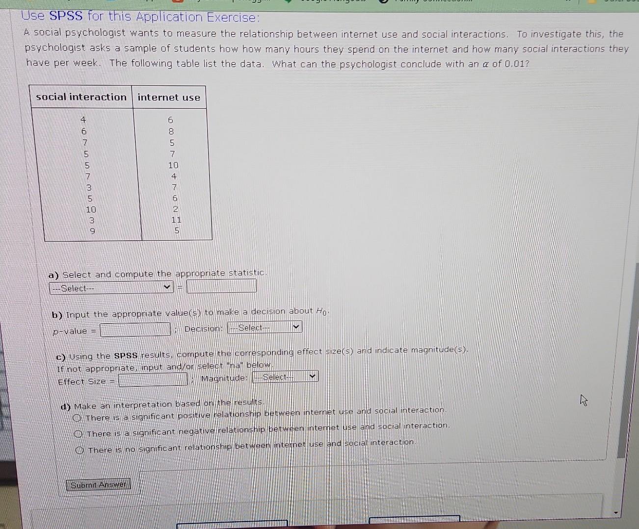 Solved Se SPSS for this Application Exercise: \&. social | Chegg.com
