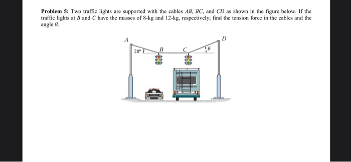 Solved Problem 5: Two traffic lights are supported with the | Chegg.com