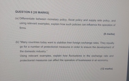 Solved QUESTION 6 [20 ﻿MARKS](a) ﻿Differentiate between | Chegg.com