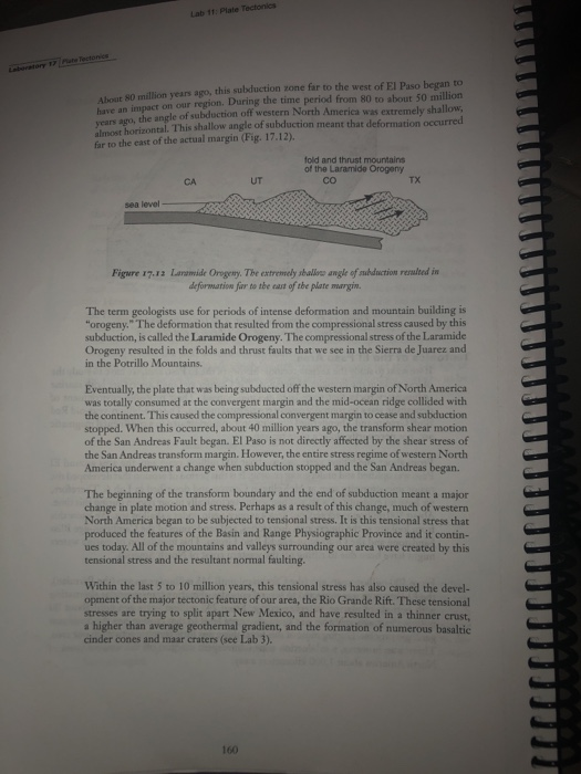 Solved LABORATORY 17 Plate Tectonics Materials pencil, | Chegg.com