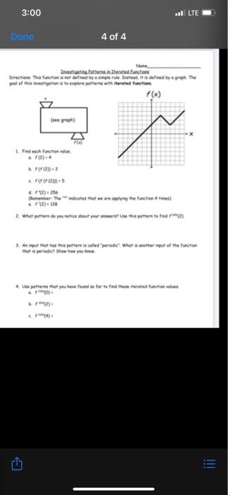 Solved Investigating Patterns in Iterated Functions | Chegg.com