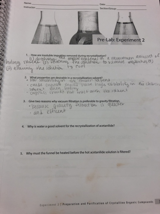 Solved Names Instructor Date: Section Group Pre-Lab: | Chegg.com