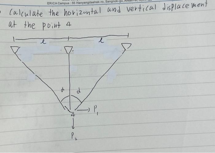 Calculate the horizontal and vertical displacement at | Chegg.com