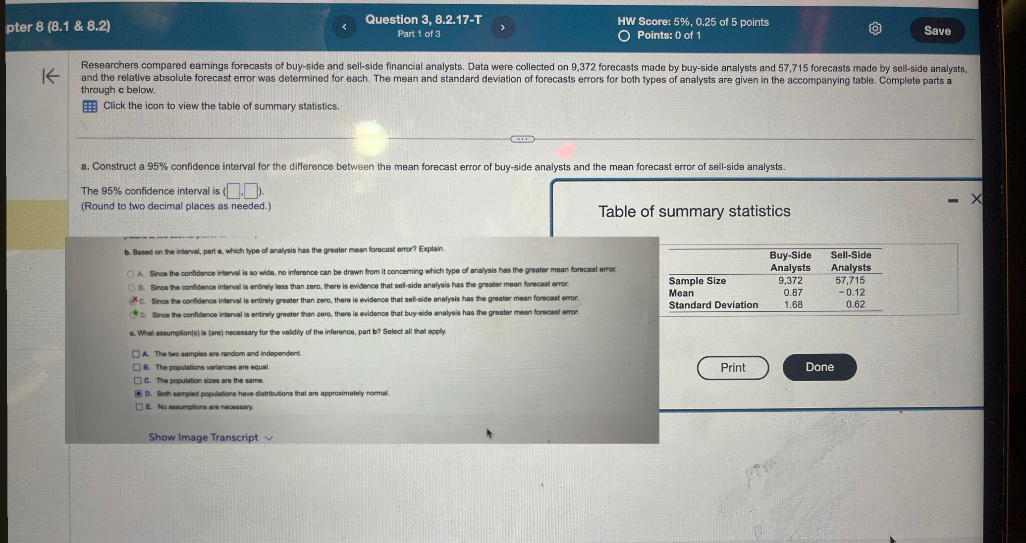 Solved pter 8 (8.1 ﻿& 8.2)Question 3, 8.2.17-THW Score: | Chegg.com