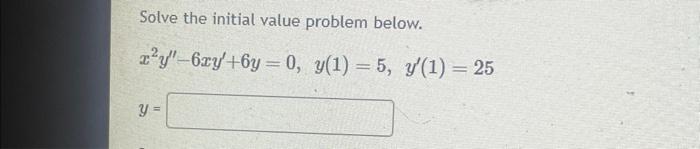 Solved Solve the initial value problem below. | Chegg.com