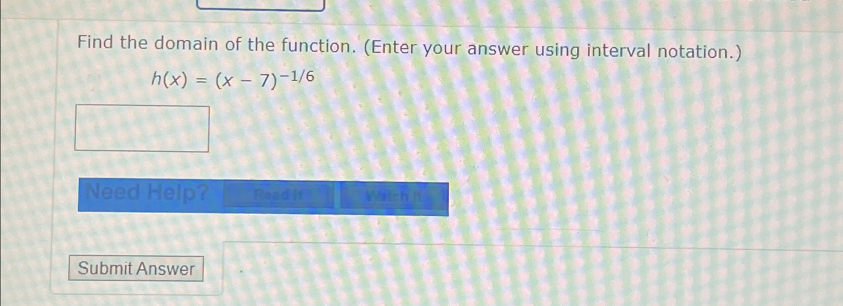 Solved Find the domain of the function. (Enter your answer | Chegg.com