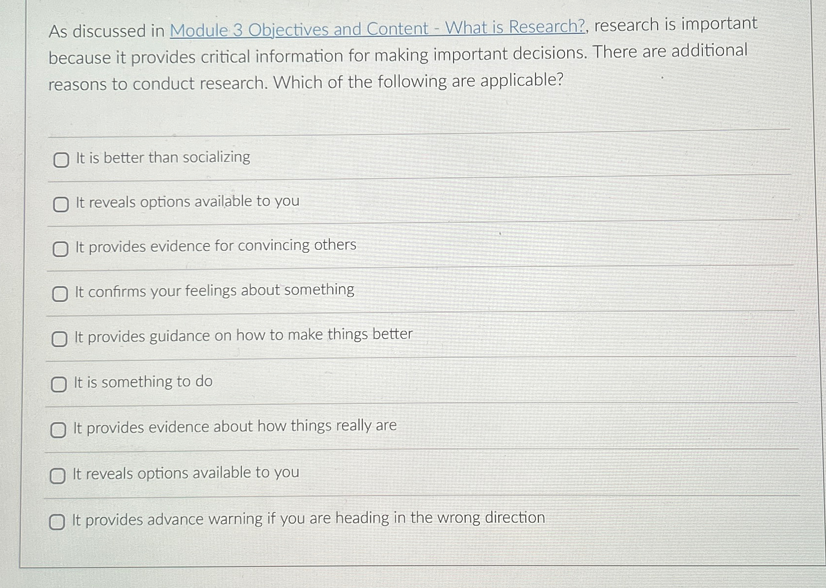 Solved As discussed in Module 3 ﻿Objectives and Content - | Chegg.com