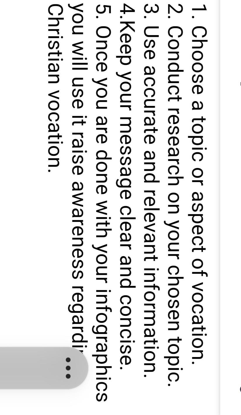 1. Choose a topic or aspect of vocation. 2. Conduct | Chegg.com