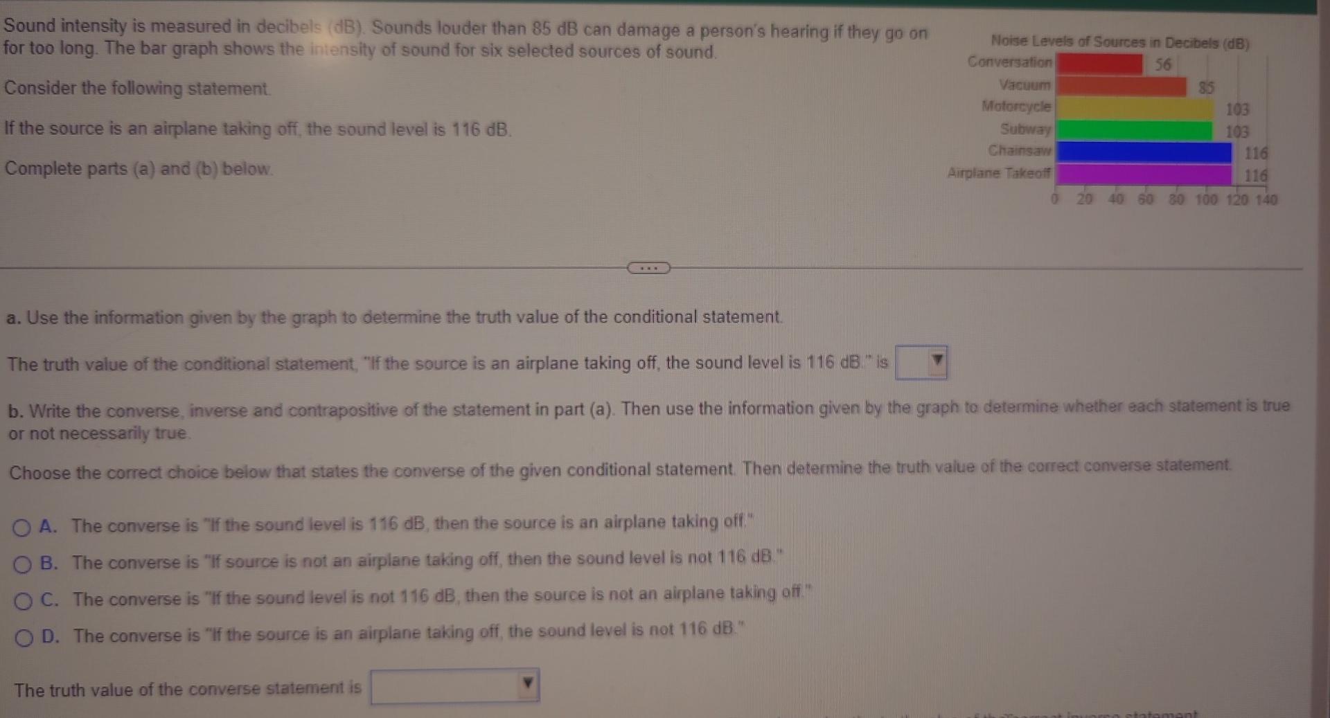 Solved Sound intensity is measured in decibels ( AB). Sounds | Chegg.com
