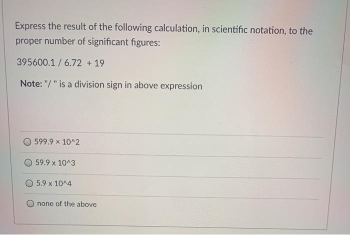 Solved Express the result of the following calculation, in | Chegg.com