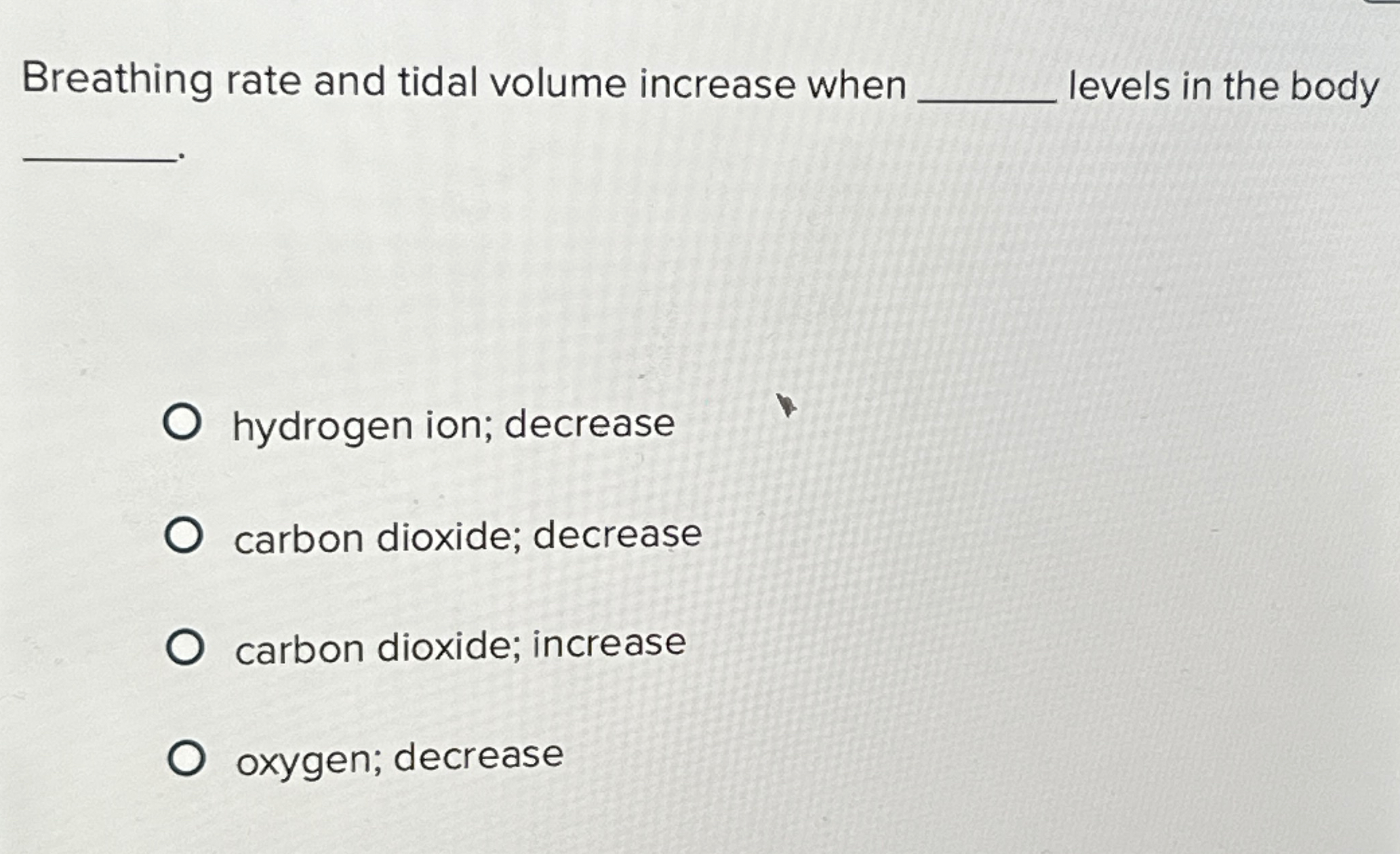 Solved Breathing rate and tidal volume increase when | Chegg.com