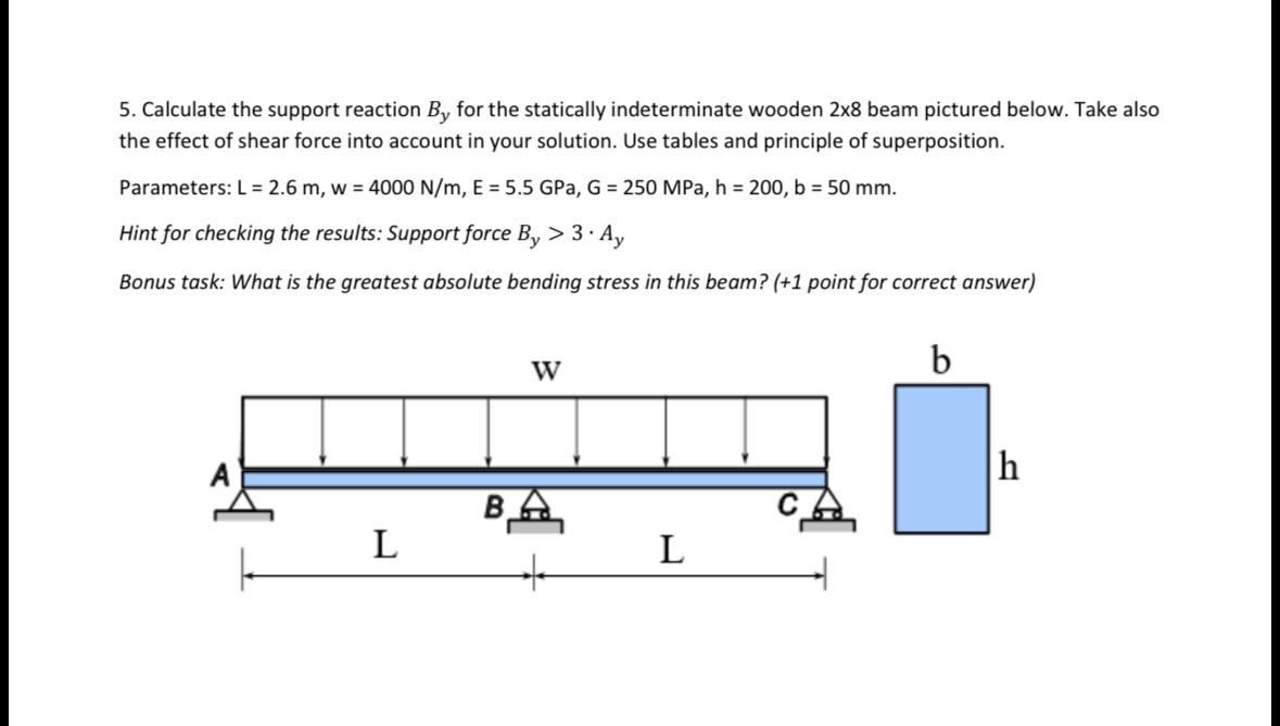 Solved Calculate the support reaction By ﻿for the statically | Chegg.com