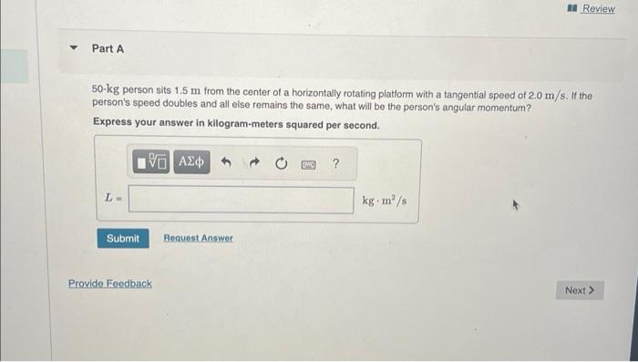 50−kg person sits 1.5 m from the center of a | Chegg.com