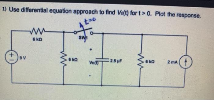 Solved 1) Use differential equation approach to find Volt) | Chegg.com