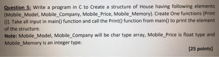Solved Question 5: Write a program in C to Create a | Chegg.com