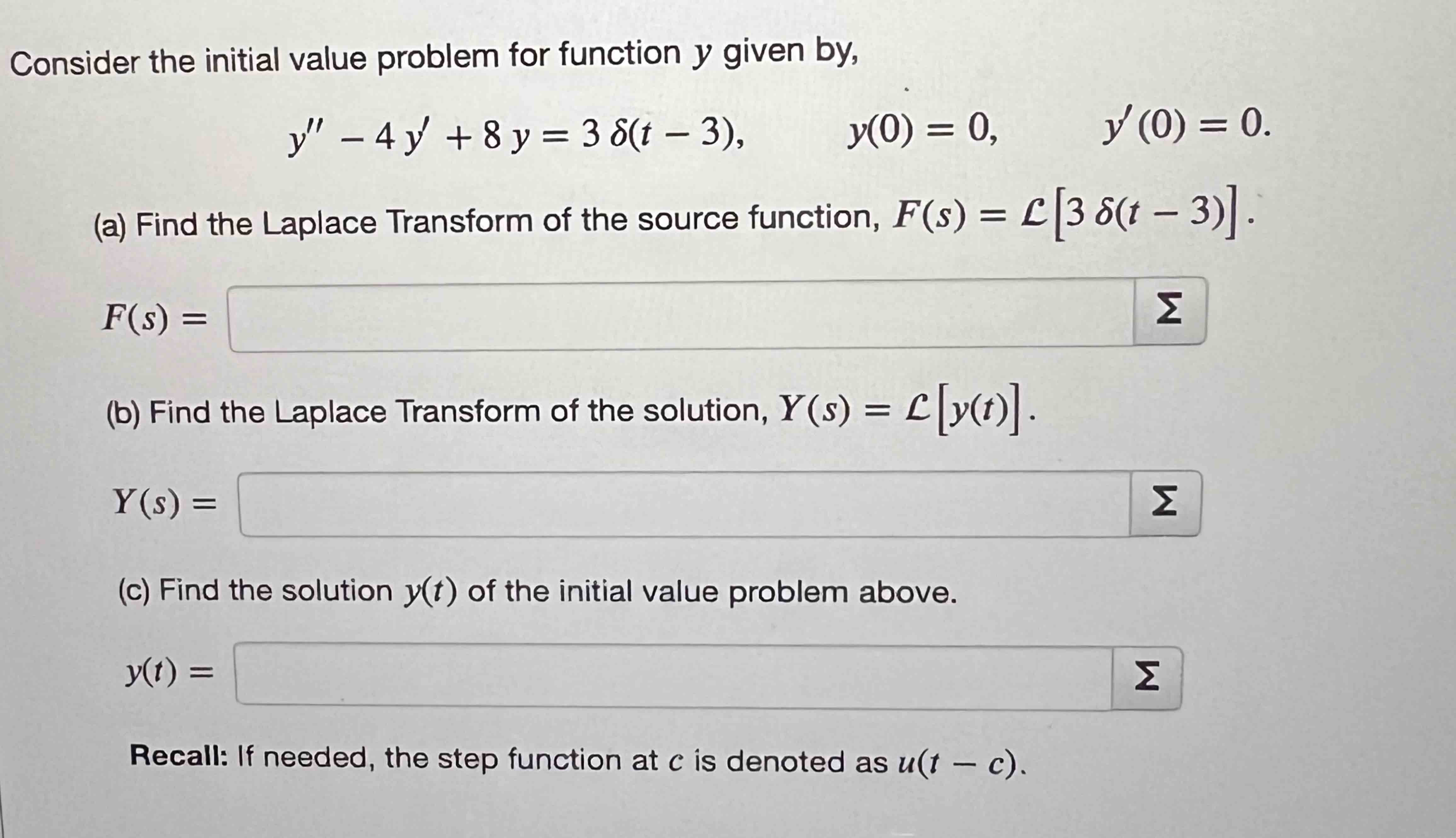 Solved Consider the initial value problem for function y | Chegg.com