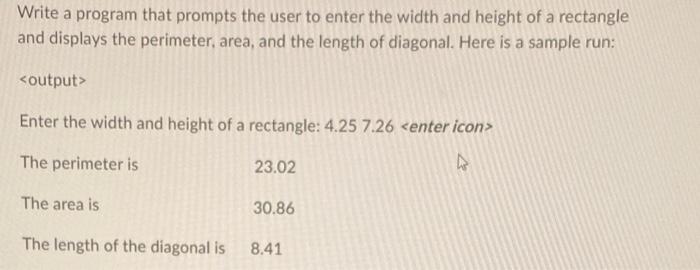 Solved Write a program that prompts the user to enter the | Chegg.com