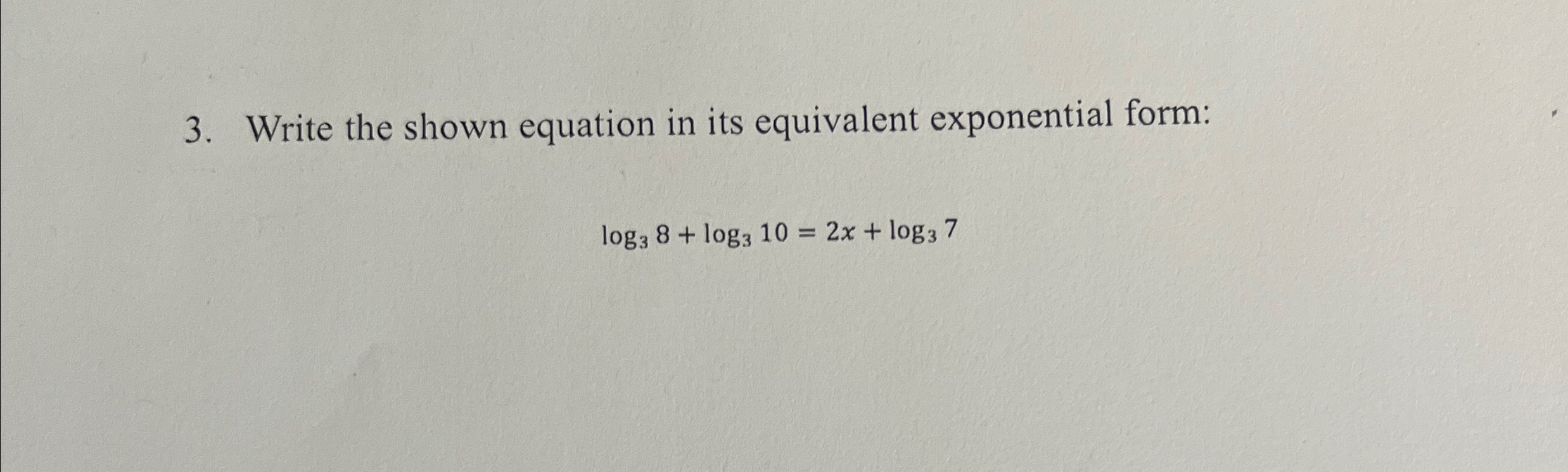 Solved Write the shown equation in its equivalent | Chegg.com