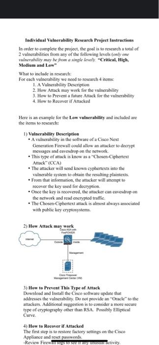 Solved Individual Vulnerability Research Preject | Chegg.com