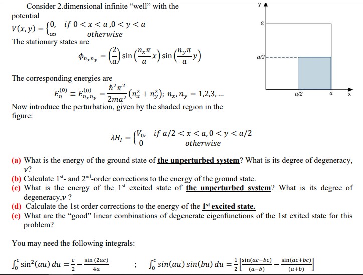 Solved Consider 2.dimensional infinite "well" with | Chegg.com