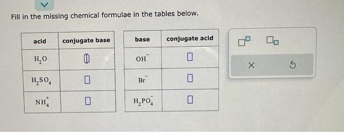 Solved The chemical formulae of some acids are listed in the | Chegg.com