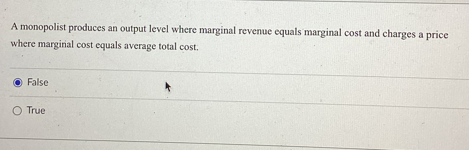 Solved A monopolist produces an output level where marginal | Chegg.com