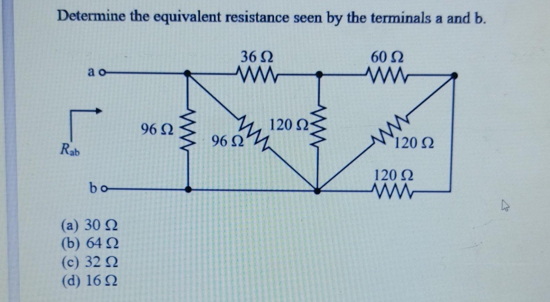 Solved Determine the equivalent resistance seen by the | Chegg.com